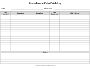 Transdermal Pain Patch Log – CodeToolz Managed Care Contract Services
